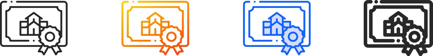 Certified iconthin linear gradient blue stroke Vector Image