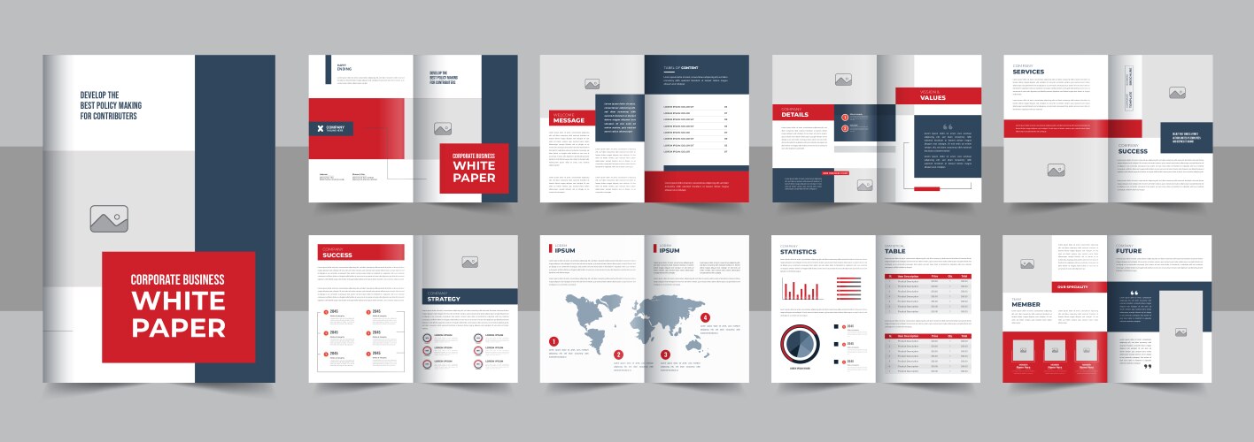 Creative corporate white paper layout Royalty Free Vector