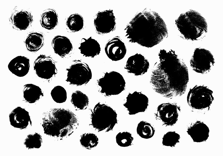 Hand drawn ink set grunge texture background Vector Image