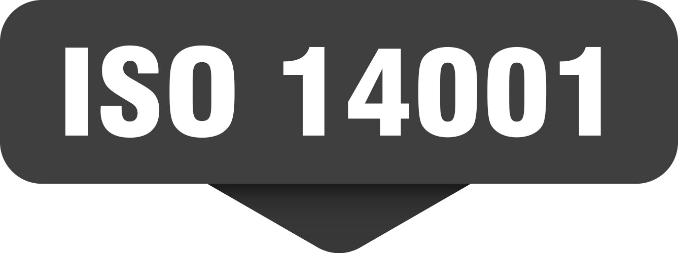 Iso 14001 sticker sign isolated on gray Royalty Free Vector