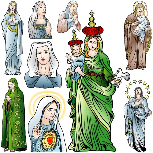 Virgin mary Royalty Free Vector Image - VectorStock