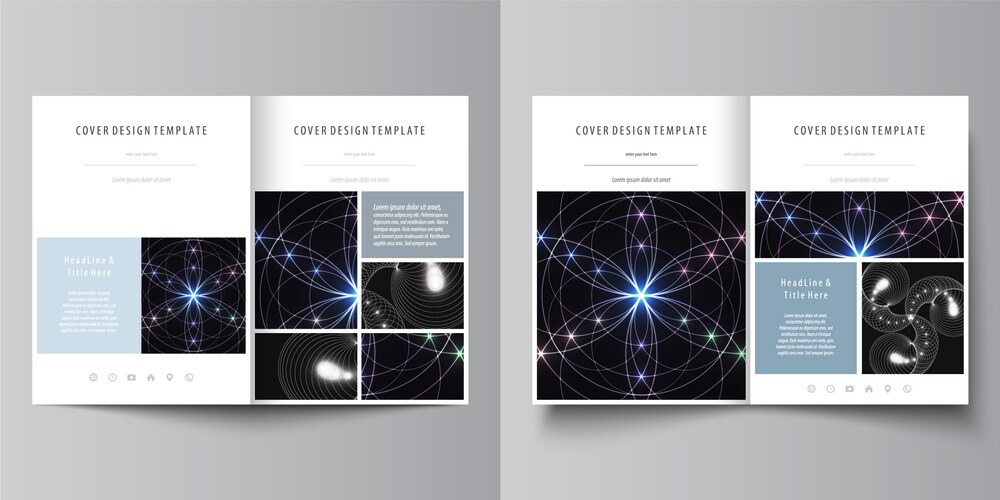 Business templates for bi fold brochure magazine Vector Image