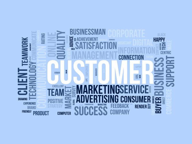 Customer word cloud template client business Vector Image