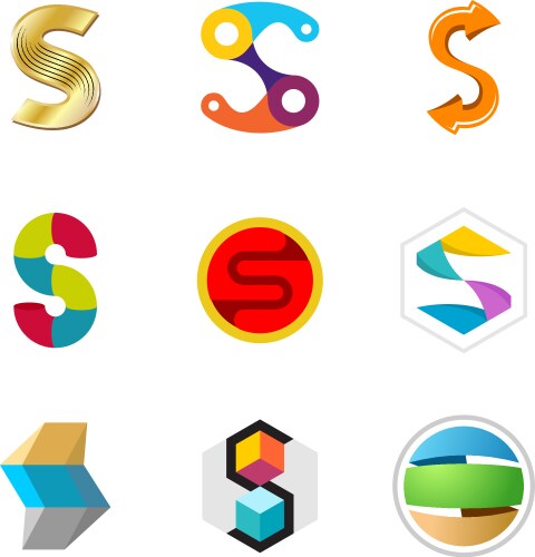 Logo set circle signs and symbols Royalty Free Vector Image