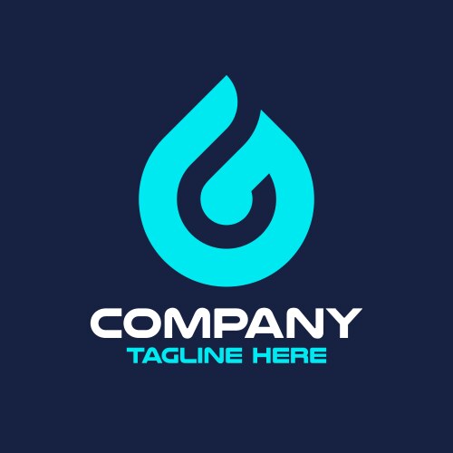 Blue Cursive G Logo GO Letter Logo Design With Creative Modern Trendy