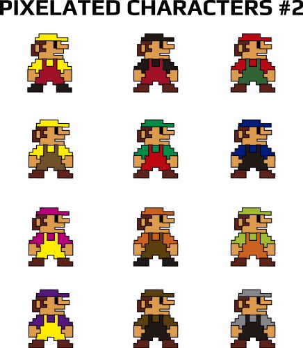 Super mario world pixelated retro video game Vector Image