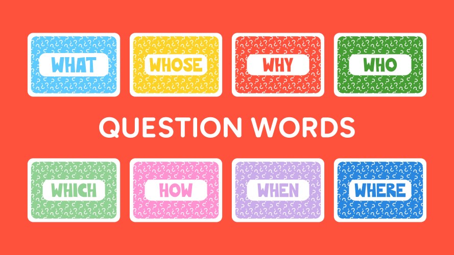 Question words infographic colorful Royalty Free Vector