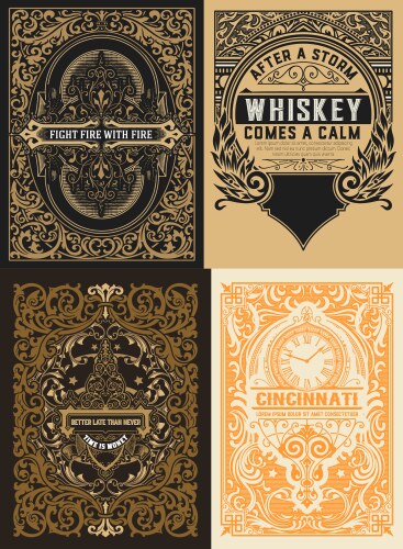 Vintage set retro cards template greeting card Vector Image