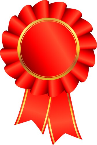 Red Badge with Ribbon Award Royalty Free Vector Image