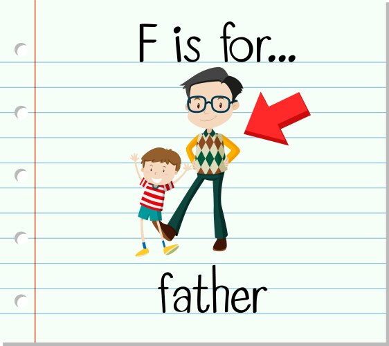 Flashcard letter d is for dad Royalty Free Vector Image