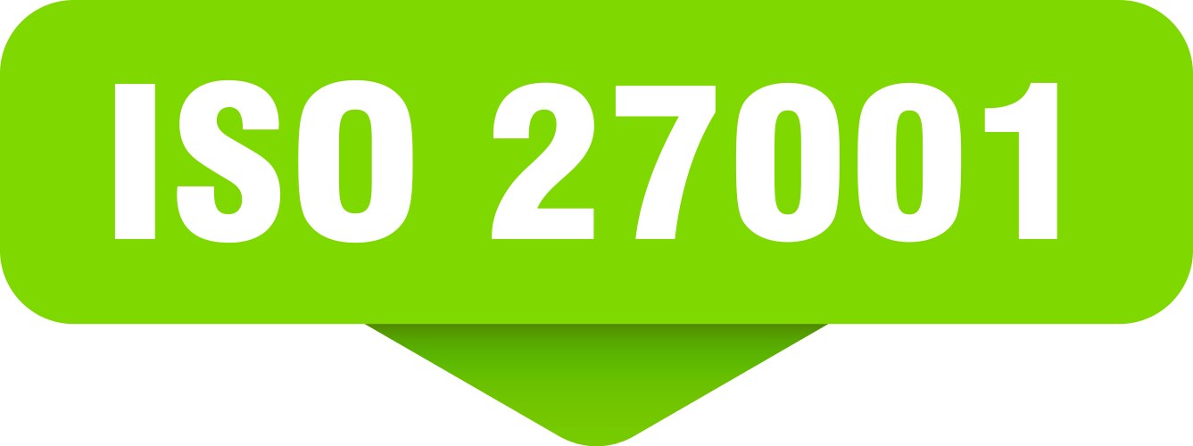 Iso 27001 sticker sign on transparent Royalty Free Vector