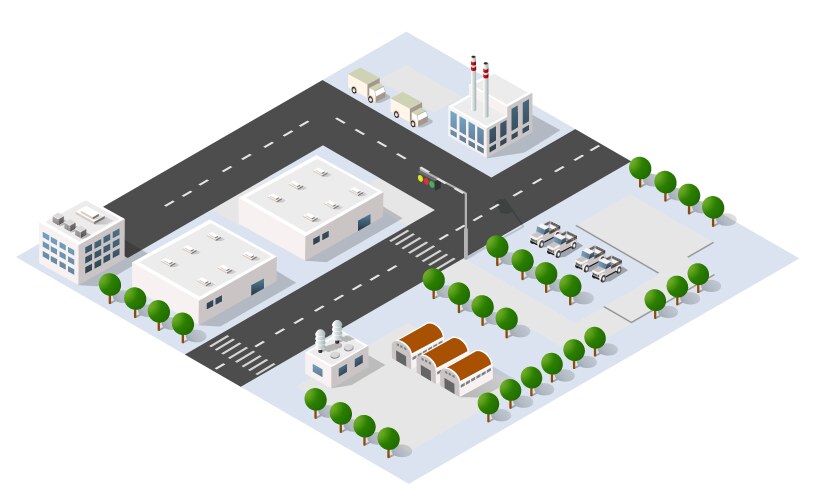 3d city Royalty Free Vector Image - VectorStock