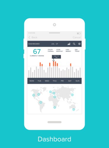 Mobile banking account interface template Vector Image Mobile banking account interface template Vector Image