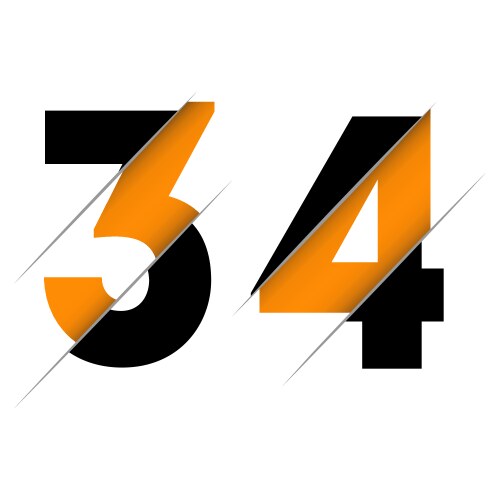 Number 4 logo logotype design Royalty Free Vector Image