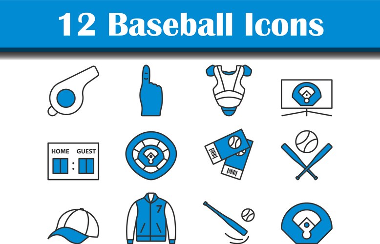 Baseball icon set Royalty Free Vector Image - VectorStock