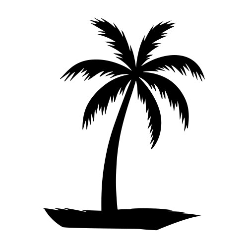 Black palm tree on white background Royalty Free Vector