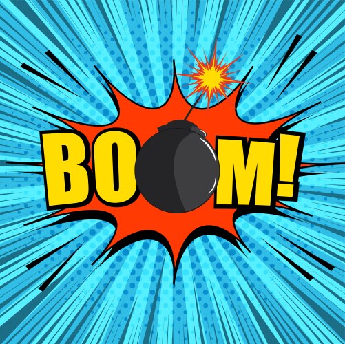 Comic explosive template Royalty Free Vector Image