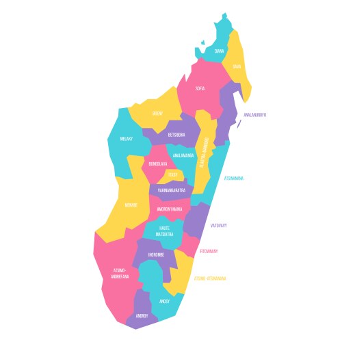Madagascar political map of administrative Vector Image