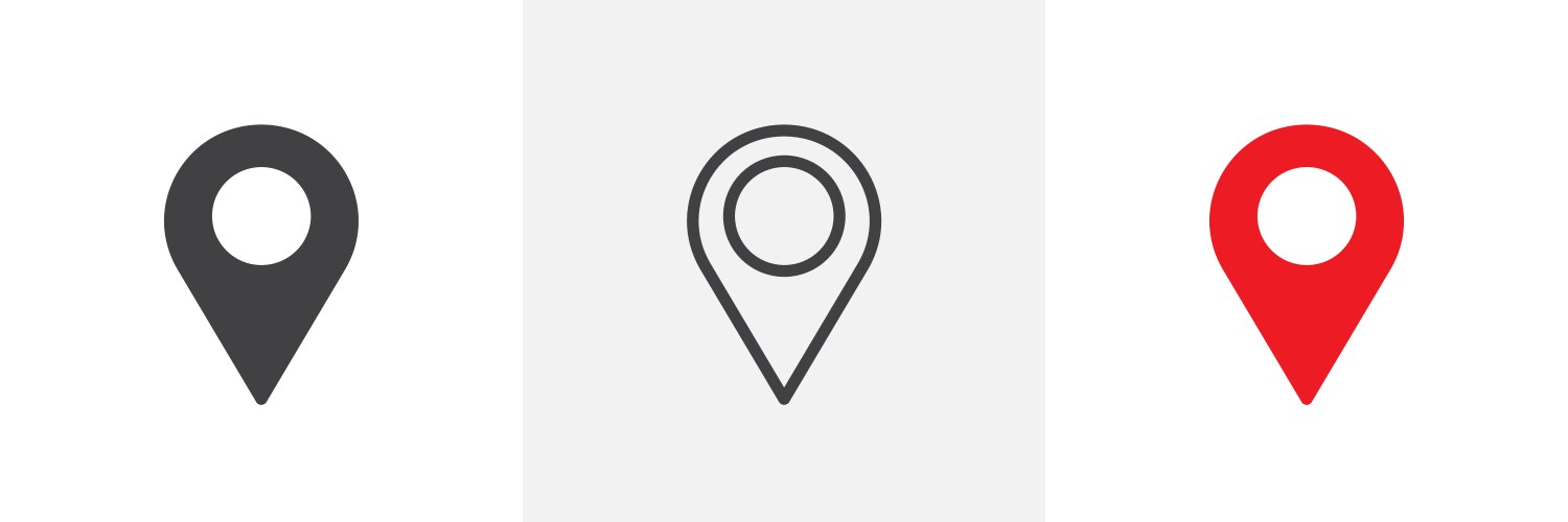 Marker icon set map location pin symbol position Vector Image