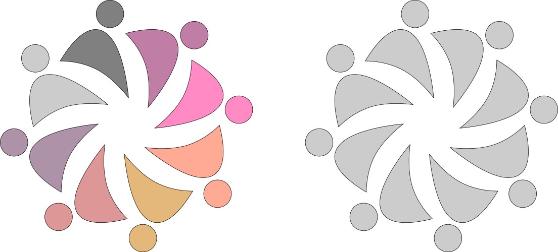 Colorful people together teamwork sign symbol Vector Image