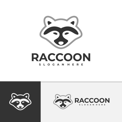 Raccoon logo template creative head Royalty Free Vector
