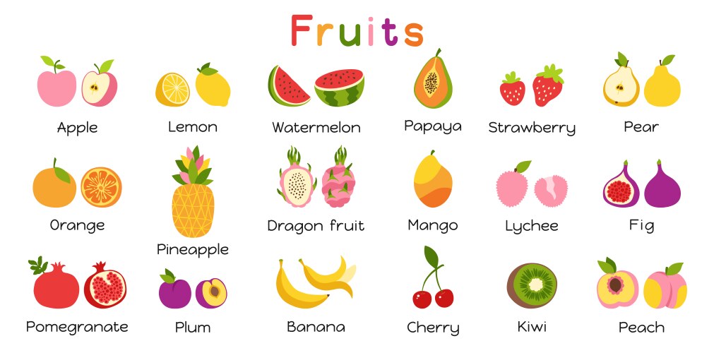 Fruits Name Vector Images (over 790)