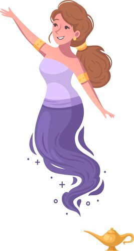 Smart genie cartoon character Royalty Free Vector Image