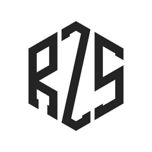 Letter rz monogram logo in bold triangle design Vector Image