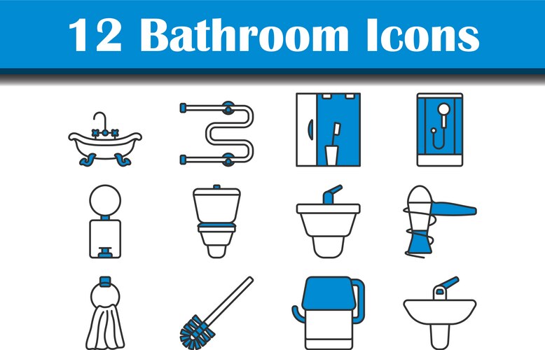 Bathroom icon set Royalty Free Vector Image - VectorStock
