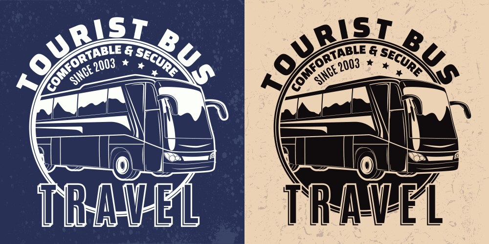 Bus travel company logo designs Royalty Free Vector Image