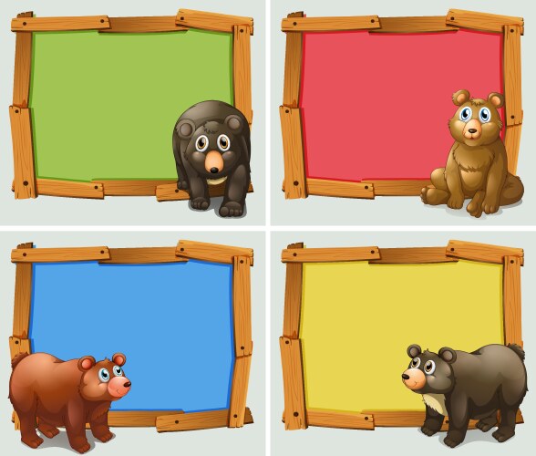 Frame template with many wild animals Royalty Free Vector