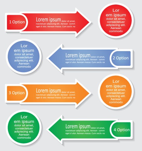Infographics tab in horizontal paper index with 5 Vector Image