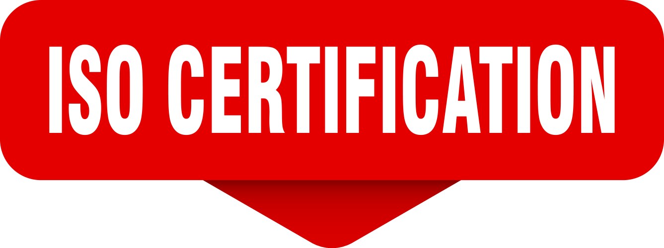 Iso certification sticker sign Royalty Free Vector Image