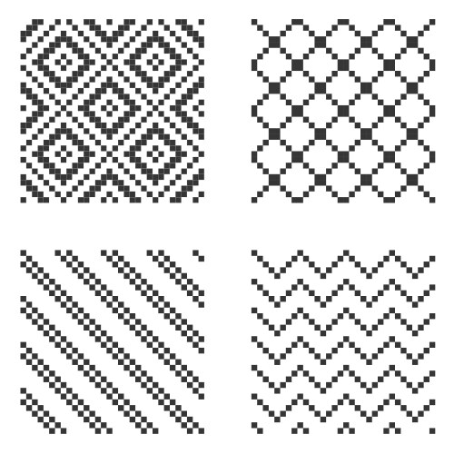 Seamless pixel patterns set Royalty Free Vector Image