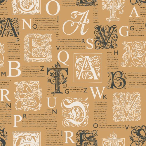 Seamless pattern with capital and initial letters Vector Image