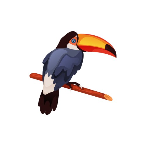 Cute toucan bird cartoon Royalty Free Vector Image