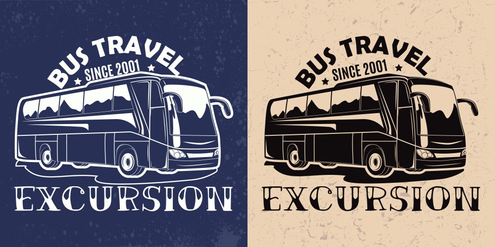 Set bus travel company logo designs Royalty Free Vector