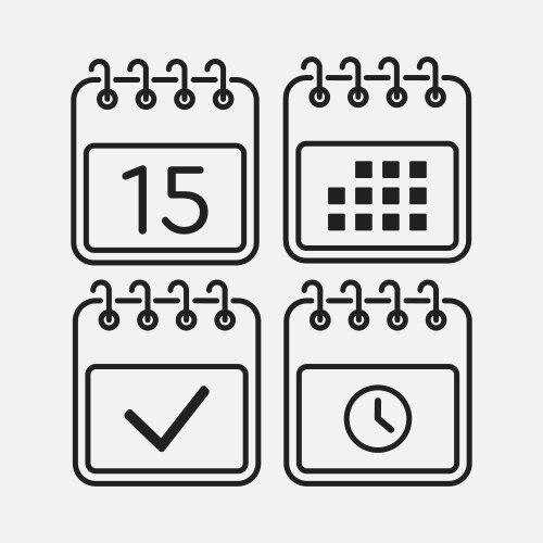 Template icon page calendar day week monday Vector Image