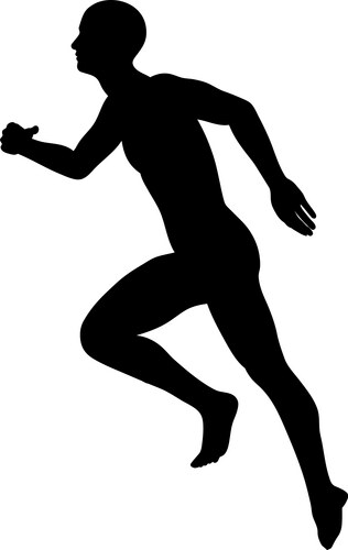 Male runner and female silhouette Royalty Free Vector Image