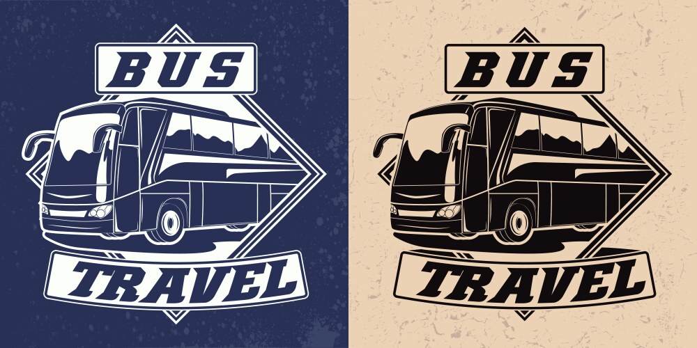 Bus travel company logo designs Royalty Free Vector Image