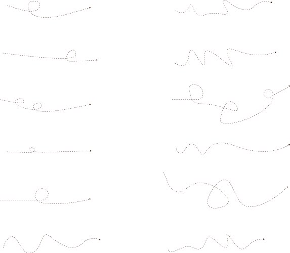 Dashed line arrows Royalty Free Vector Image - VectorStock