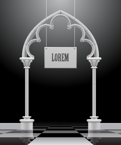 Gothic arch with moon phases hand drawn Royalty Free Vector