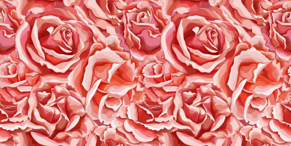 Realistic rose bouquet seamless pattern Royalty Free Vector
