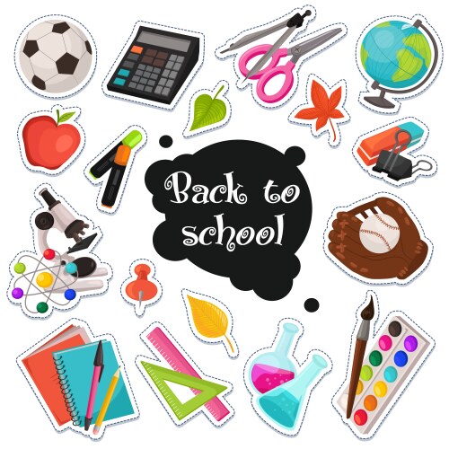 School and education icons symbols objects set Vector Image