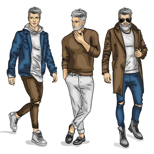 Man models Royalty Free Vector Image - VectorStock