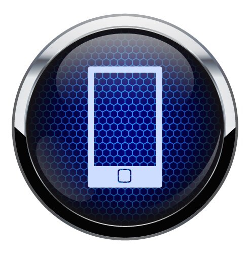 Blue honeycomb clock icon Royalty Free Vector Image