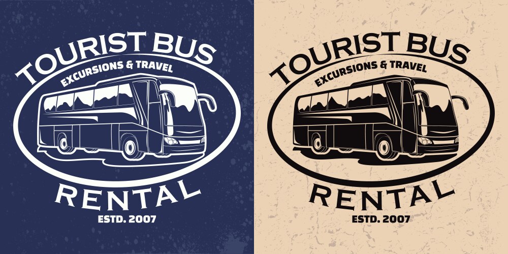 Bus travel company logo designs Royalty Free Vector Image