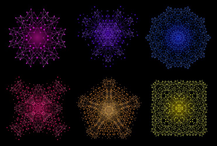 Colorful bright lattice shape molecular structure Vector Image