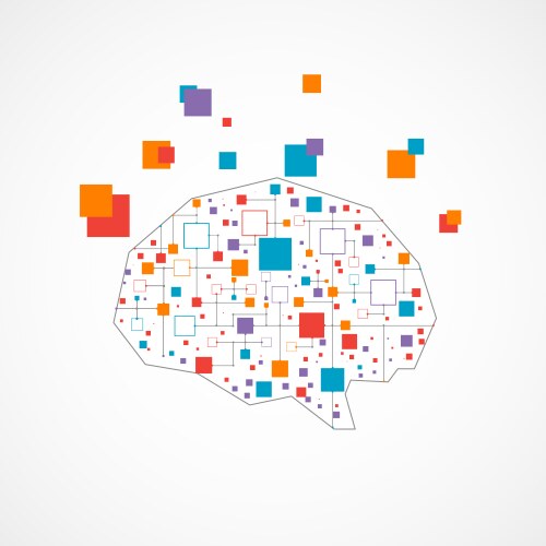 Problem solving concept cartoon brains Royalty Free Vector