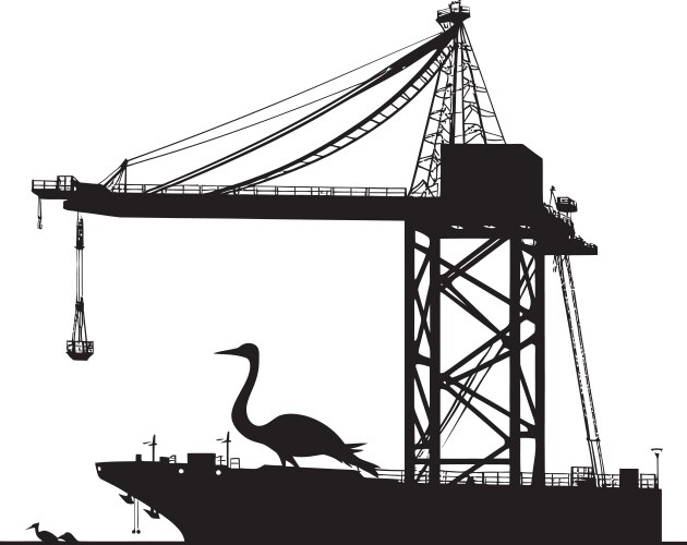Vessel virtuosos crane loading to cargo ship icon Vector Image